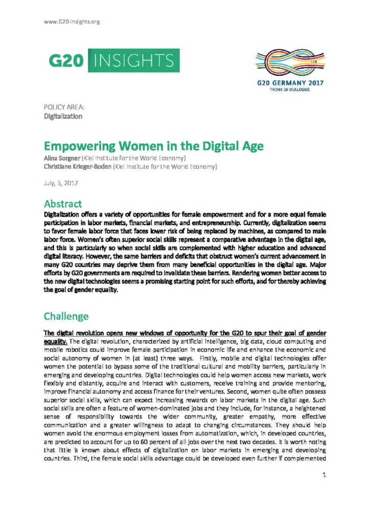 Empowering Women in the Digital Age – The Global Solutions Initiative