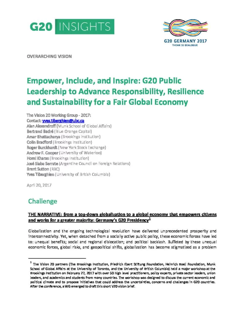 Empower, Include, and Inspire: G20 Public Leadership to Advance ...