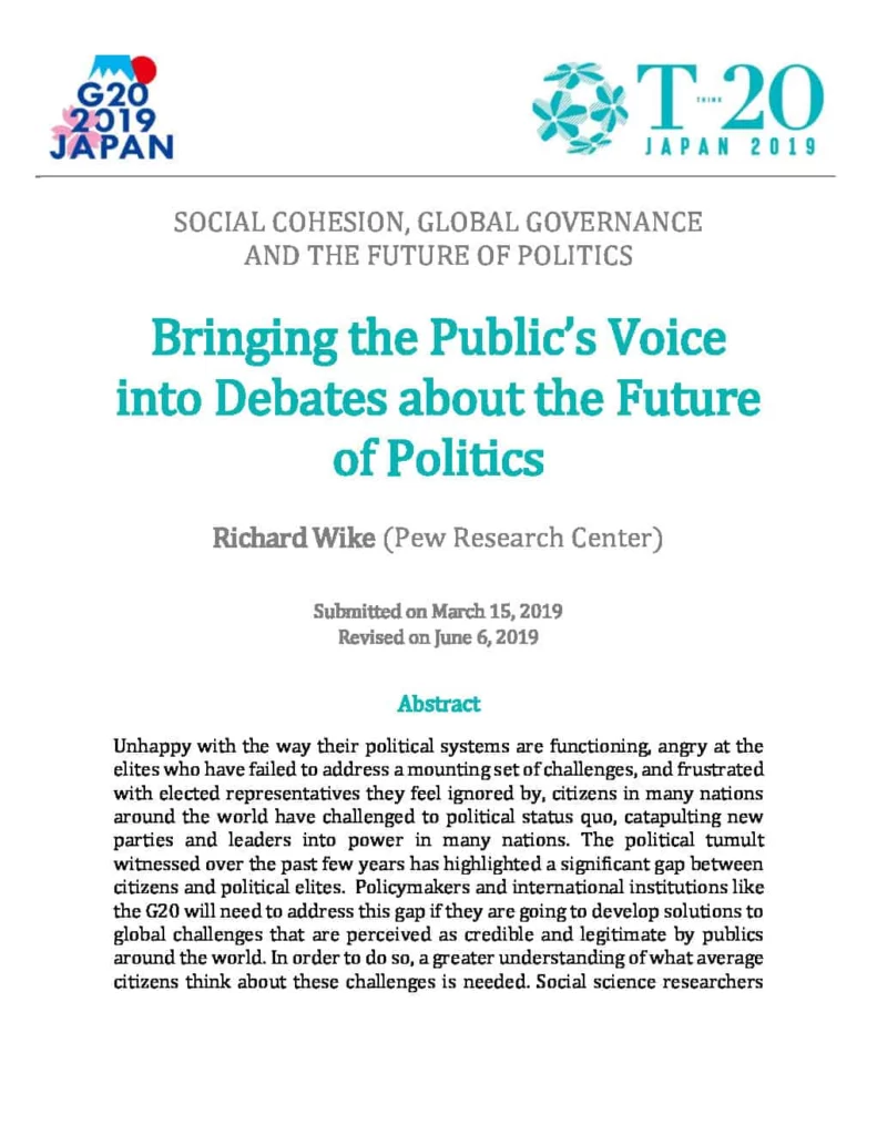 Bringing the Public’s Voice into Debates about the Future of Politics ...