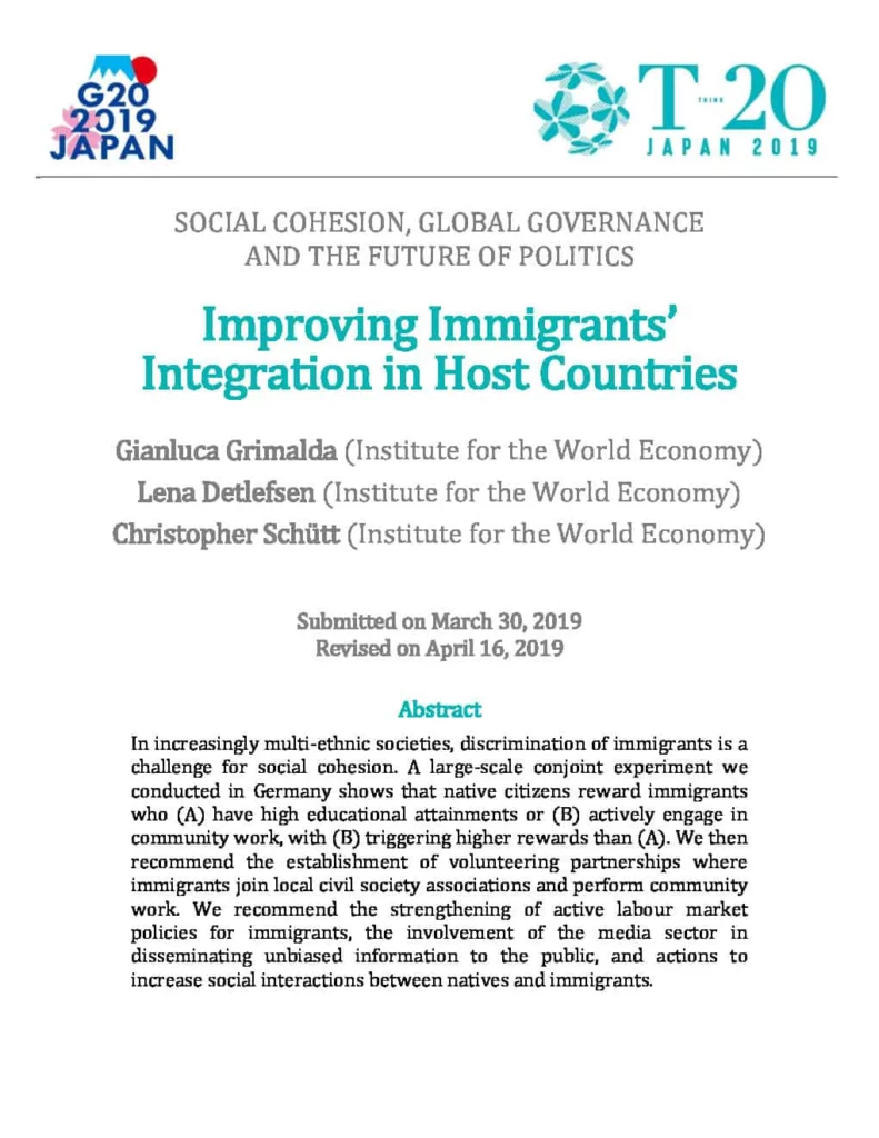 Improving Immigrants’ Integration in Host Countries – The Global ...