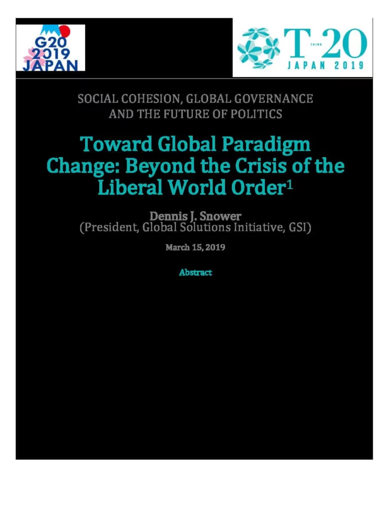 Toward Global Paradigm Change: Beyond the Crisis of the Liberal World ...