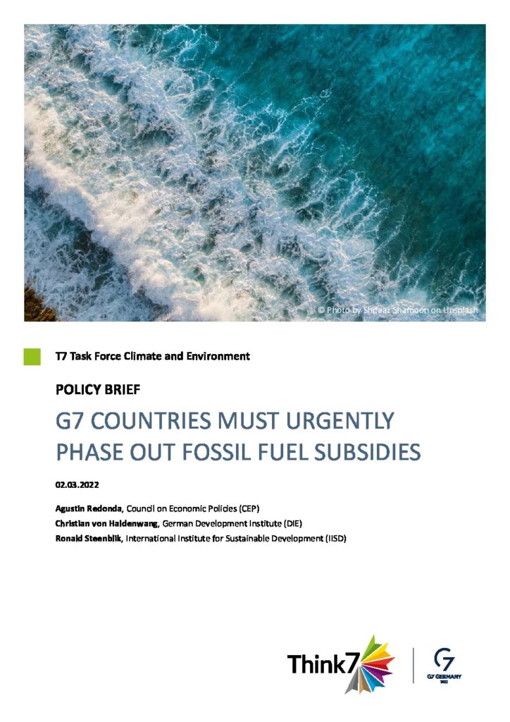 G7 Countries Must Urgently Phase Out Fossil Fuel Subsidies – The Global Solutions Initiative
