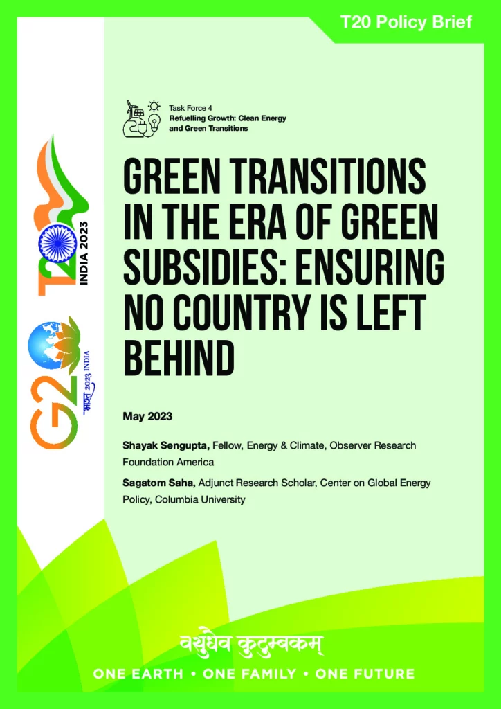 Green transitions in the era of green subsidies: Ensuring no country is ...