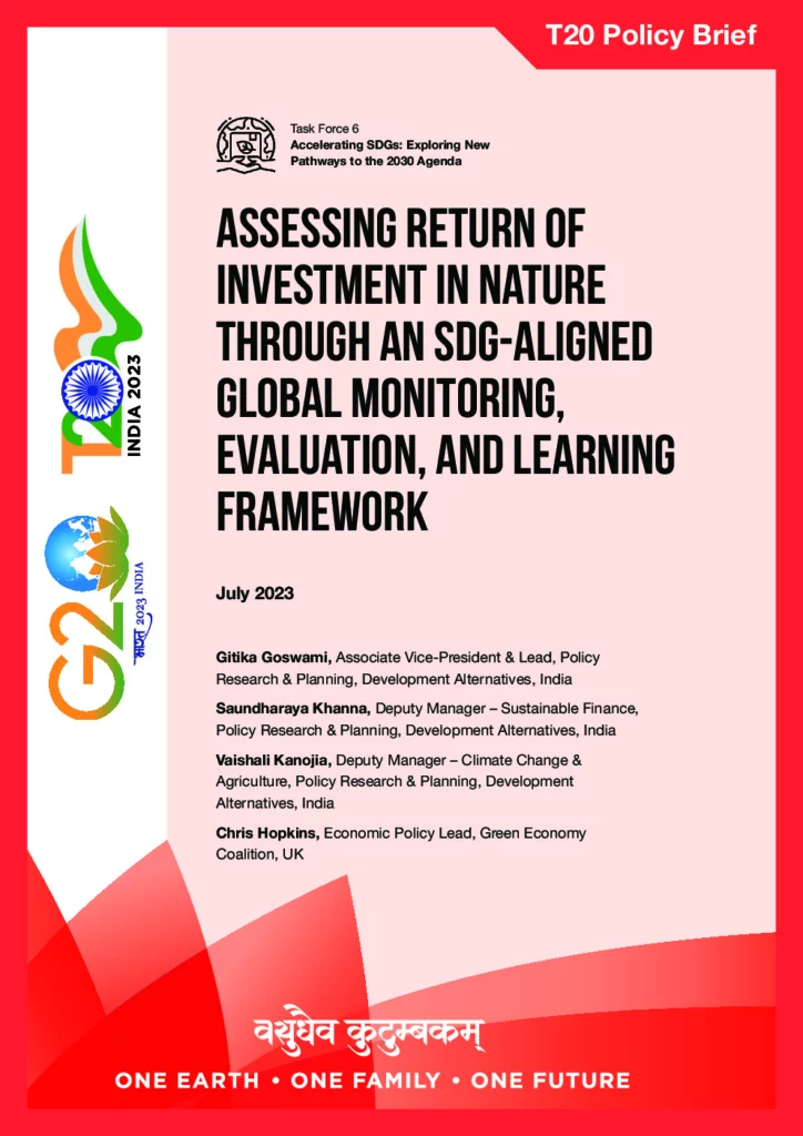 Assessing Return of Investment in Nature Through an SDG-Aligned Global Monitoring, Evaluation ...