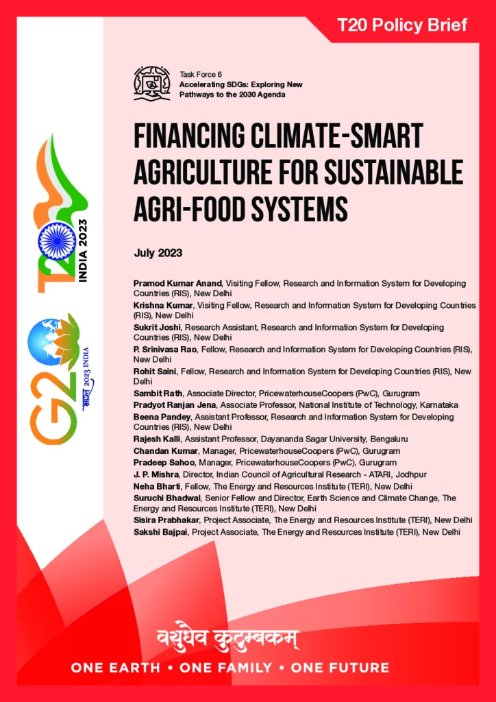 Financing Climate-Smart Agriculture for Sustainable Agri-Food Systems – The Global Solutions ...